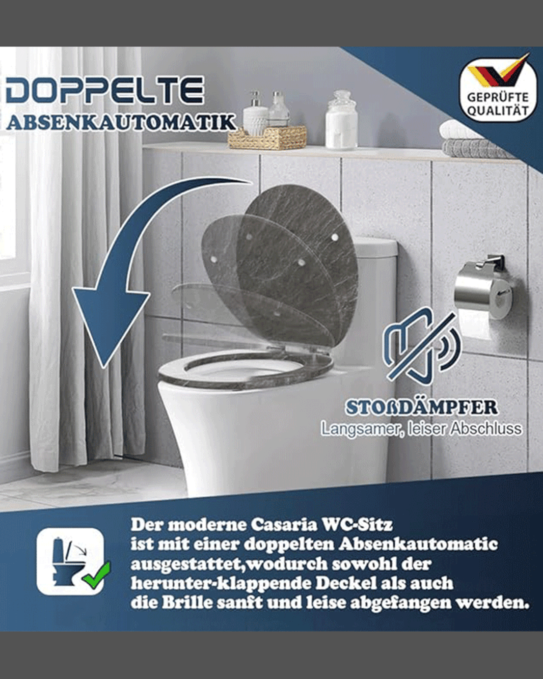 SINOBATH WC Sitz Mit Absenkautomatik,Toilettendeckel aus Holz